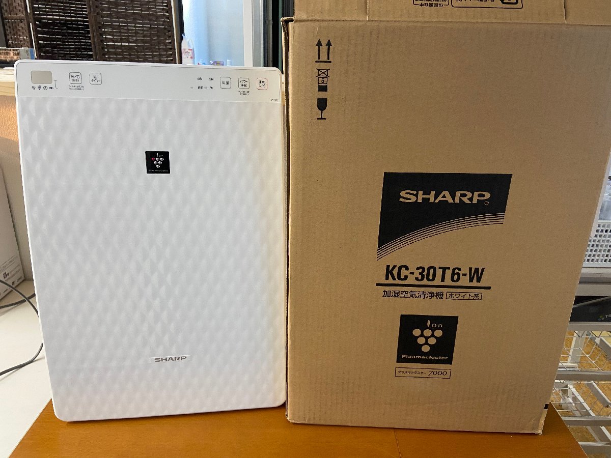 SHARP シャープ 加湿空気清浄機 ホワイト系 KC-30T6-W 2020年製 プラズマクラスター7000のお買い取りをさせて頂きました。 | 不用品の出張買取リサイクルショップ【錬金堂】